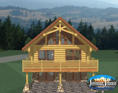 The Hillside 2 Bedroom Log Cabin Plan - Jeremiah Johnson Custom Log Homes